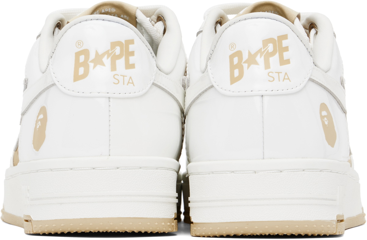 BAPE White & Beige BAPE STA #6 Sneakers A Bathing Ape