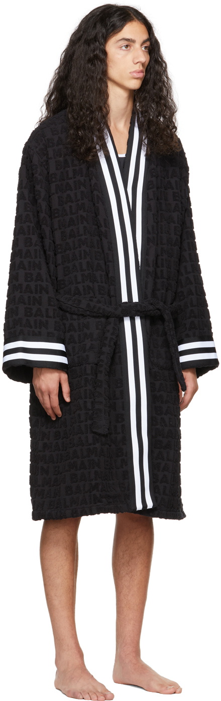 Balmain Black Jacquard Robe Balmain