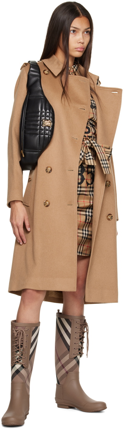 Burberry Beige Check Midi Dress Burberry