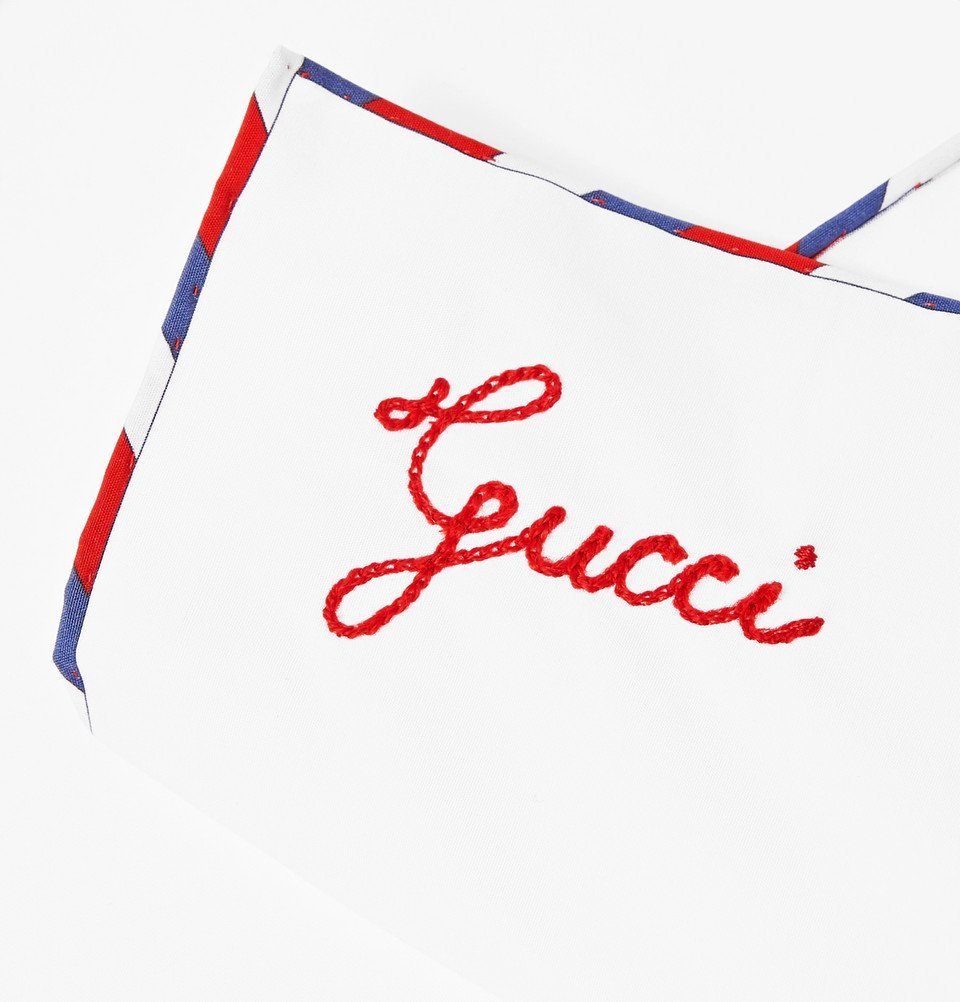 Gucci - Stripe-Trimmed Cotton Pocket Square - Men - White Gucci