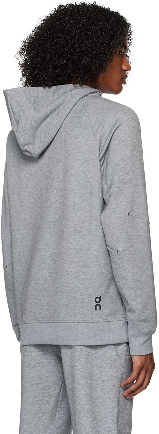 On Gray Drawstring Hoodie On