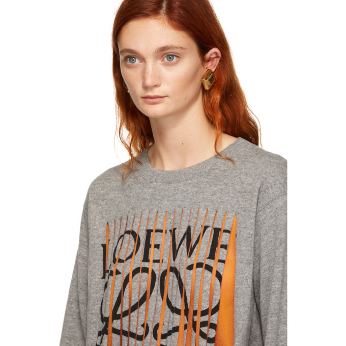 Loewe Grey Cut Sweater Loewe