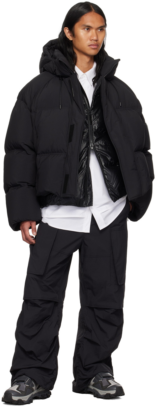 Juun.J Black Layered Down Jacket Juun.J