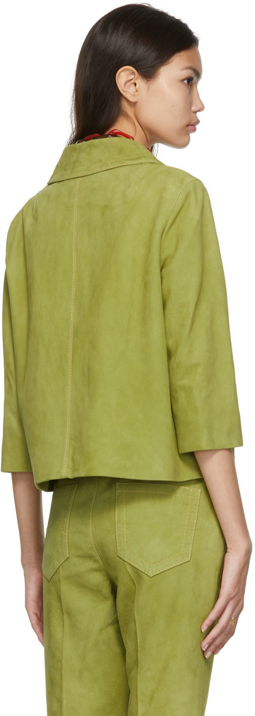 Marni Green Suede Leather Jacket Marni