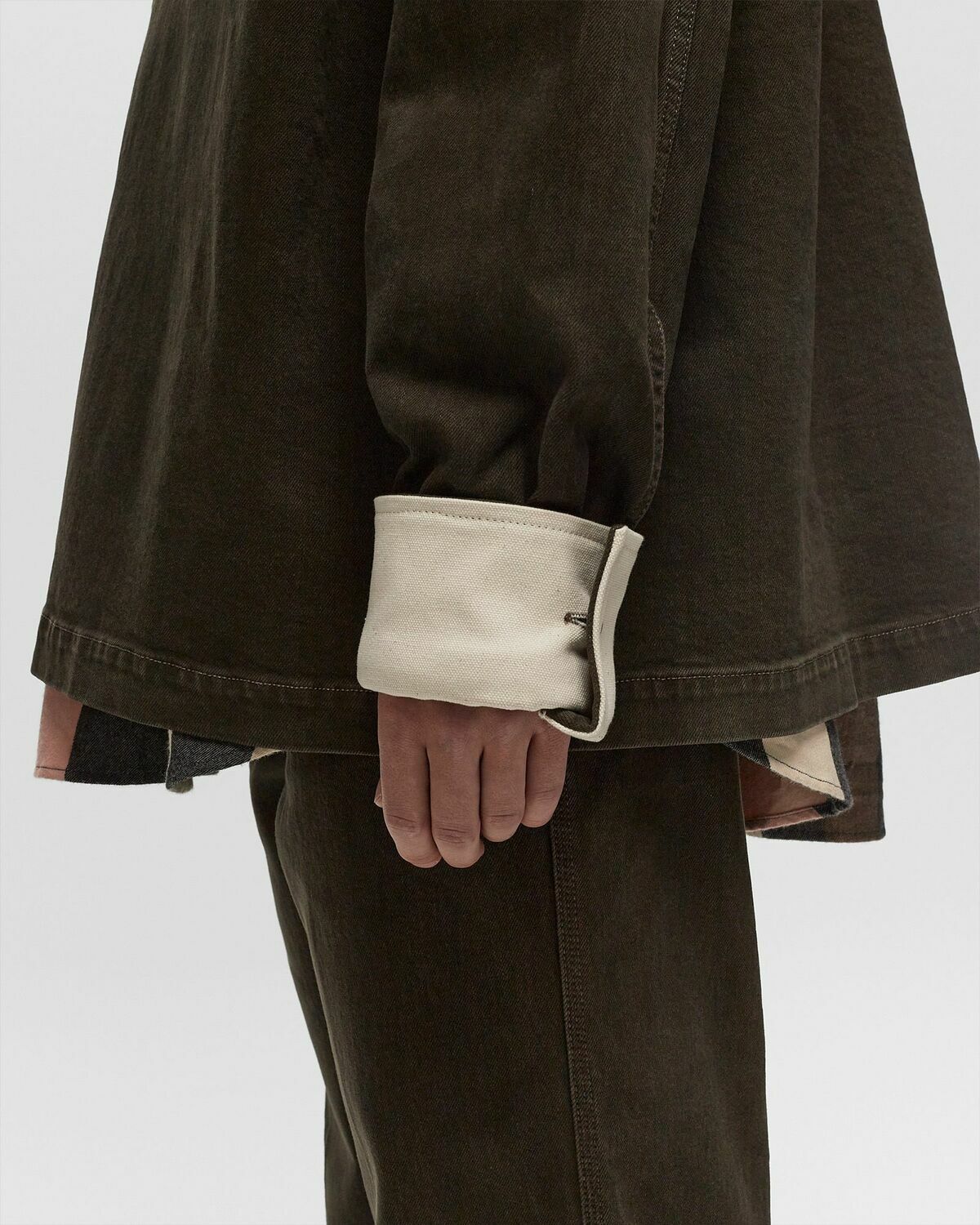 Jw Anderson Oversized Contrast Cuff Shirt Brown Longsleeves JW Anderson