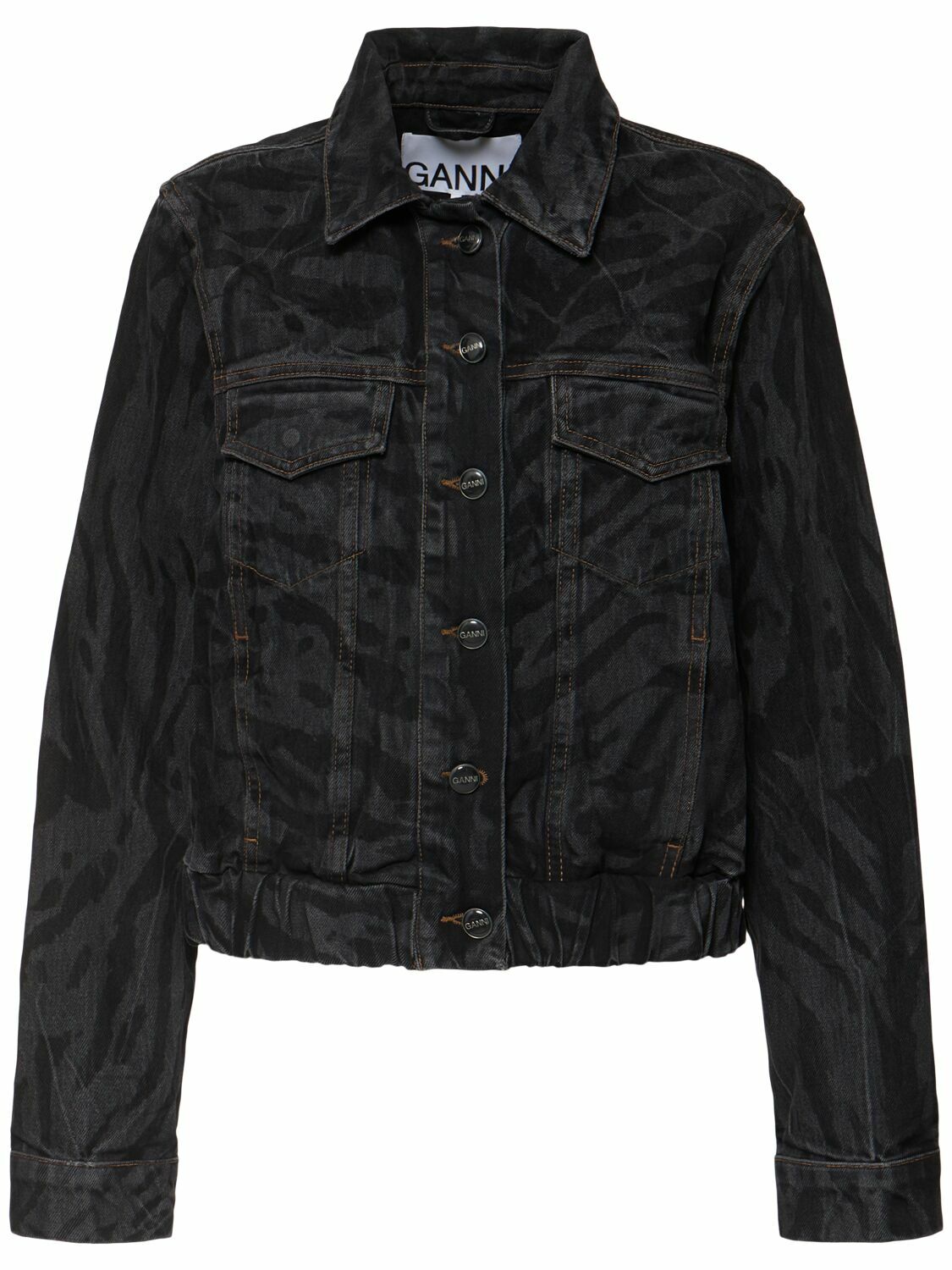 GANNI Lazer Denim Bomber Jacket GANNI