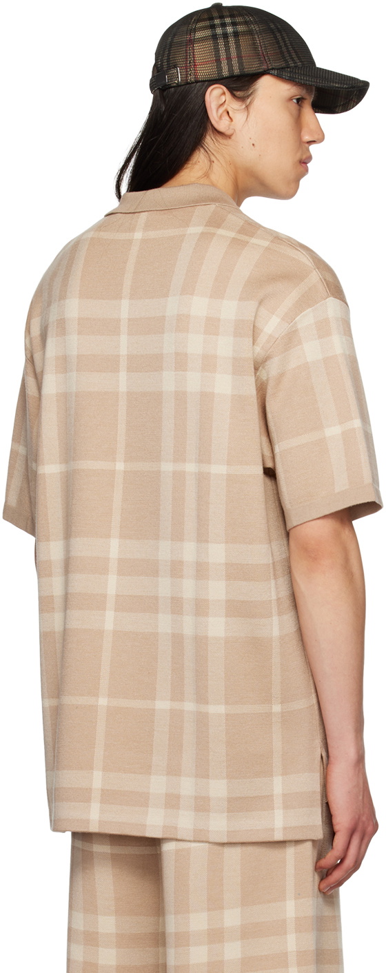 Burberry Beige Check Polo Burberry