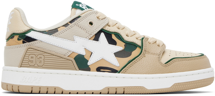BAPE Beige & Green SK8 Sta #4 Sneakers A Bathing Ape