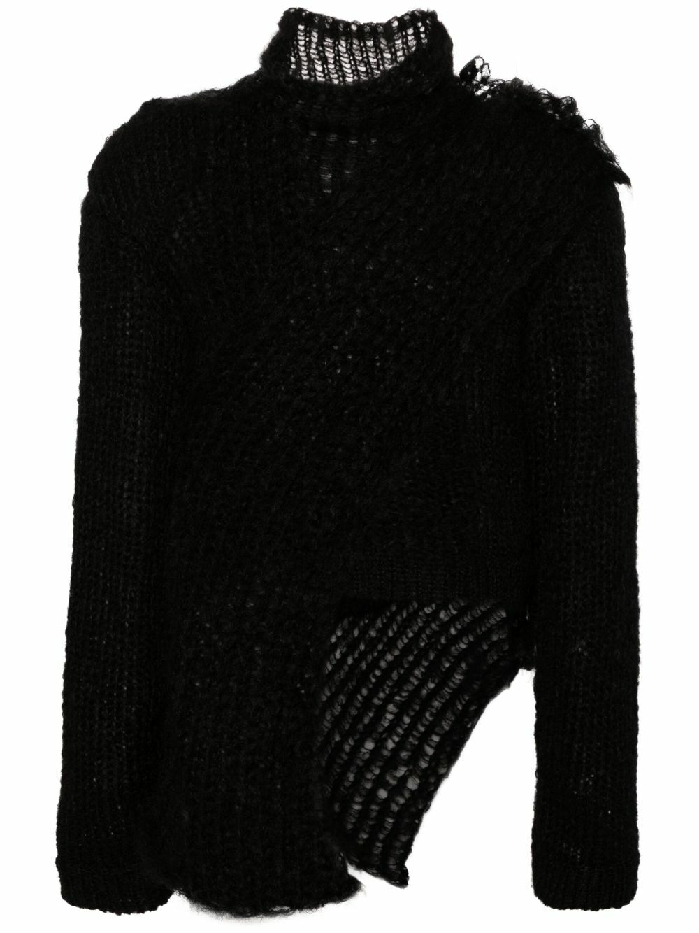 MLGA Black Chunky-Knit Asymmetric Sweater MLGA