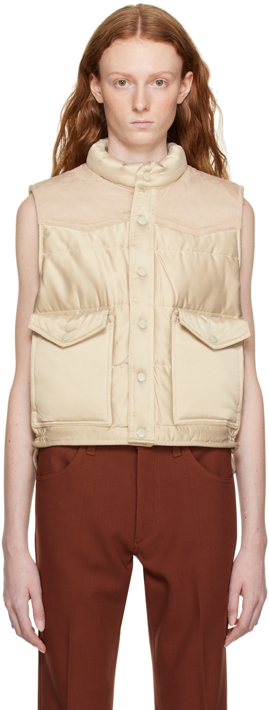 rag & bone Taupe Erica Puffer Vest Rag and Bone