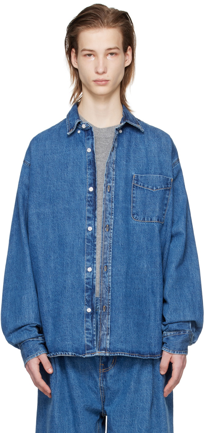 The Frankie Shop Blue Sinclair Denim Shirt The Frankie Shop