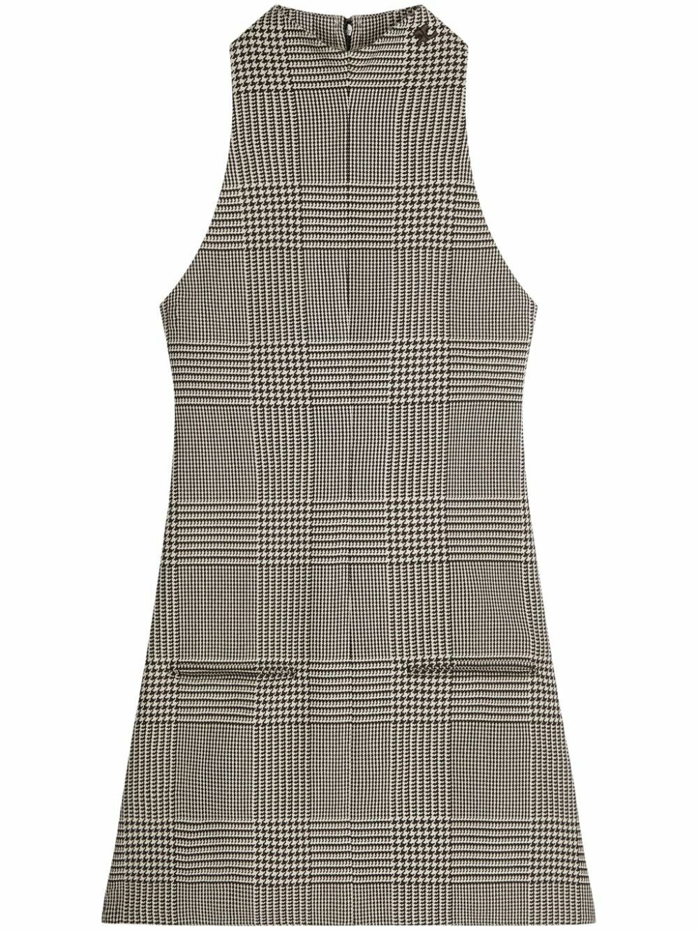 Courrèges Neutral Houndstooth-Pattern Mini Dress Courreges
