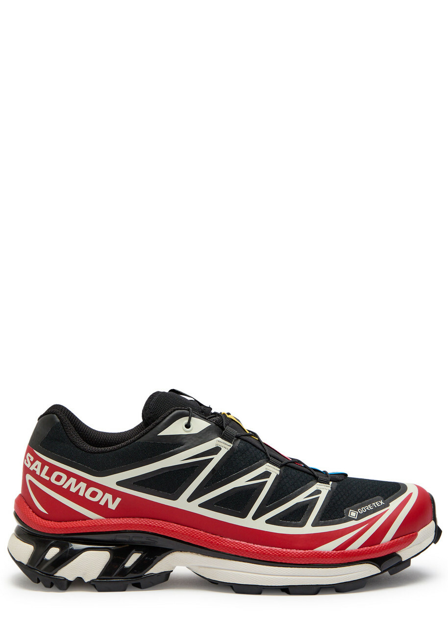 Salomon XT-6 Gtx Panelled Mesh Sneakers Black Red Salomon