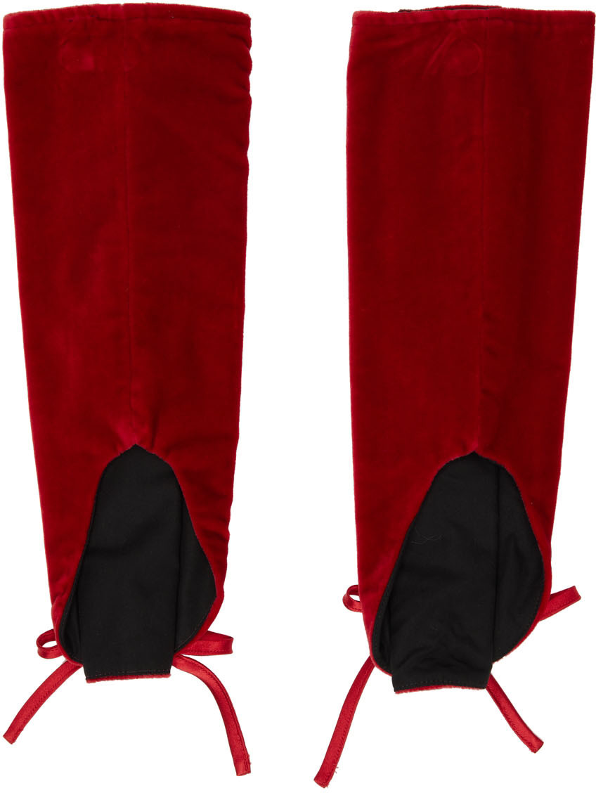 Chopova Lowena Red Velvet Lace-Up Sleeves Chopova Lowena