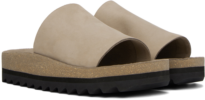 Lauren Manoogian Taupe Raw Contour Slides Lauren Manoogian