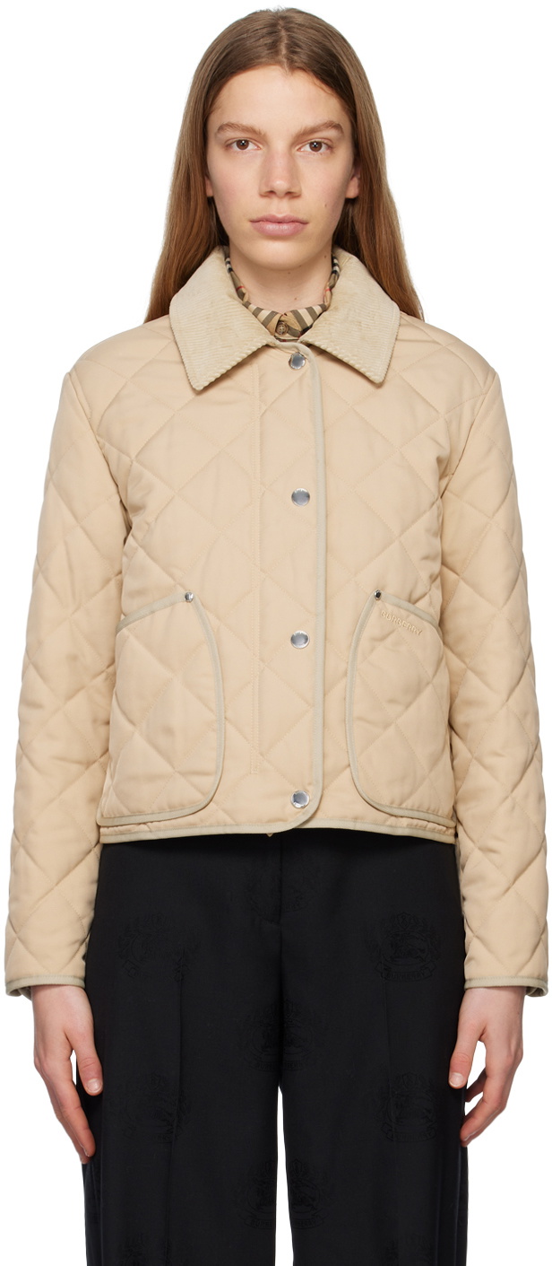 Burberry Beige Quilted Jacket Burberry