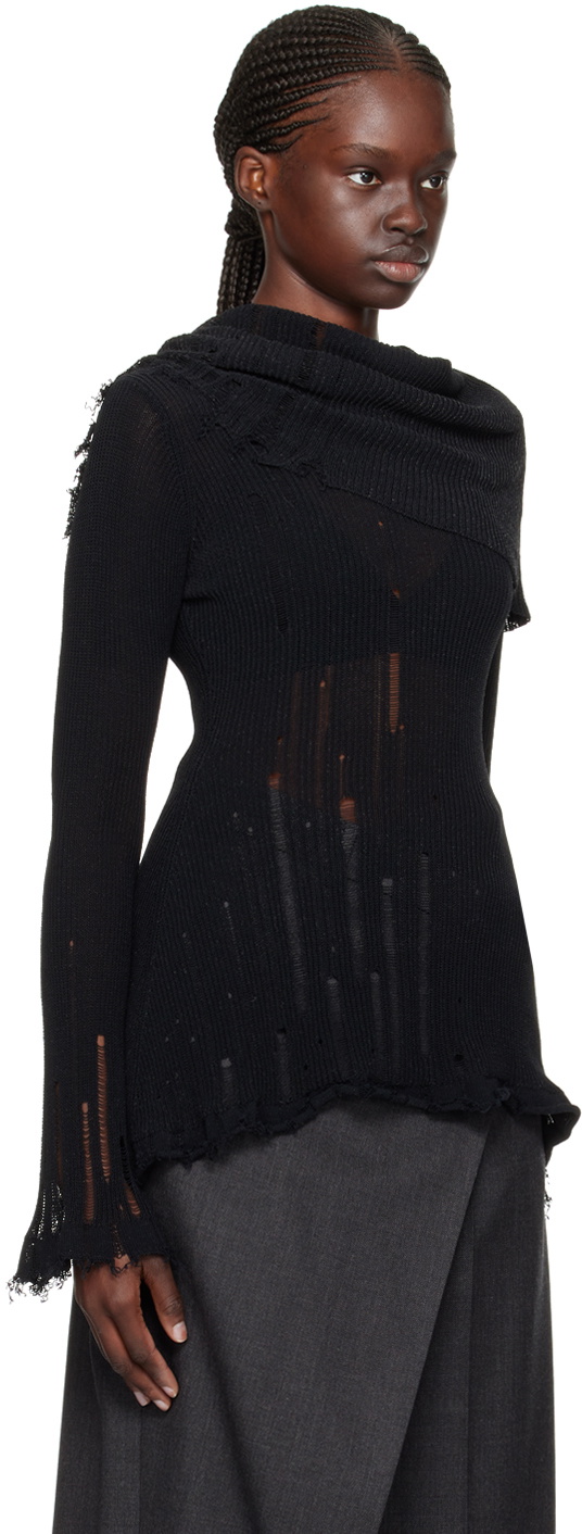 Acne Studios Black Distressed Sweater Acne Studios