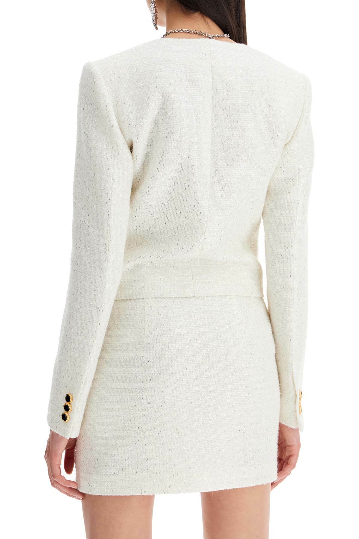 ALESSANDRA RICH tweed jacket with sequins embell White Alessandra Rich