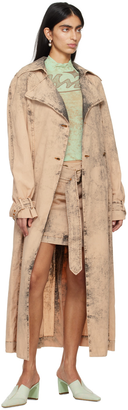 KNWLS Beige Issa Denim Miniskirt KNWLS