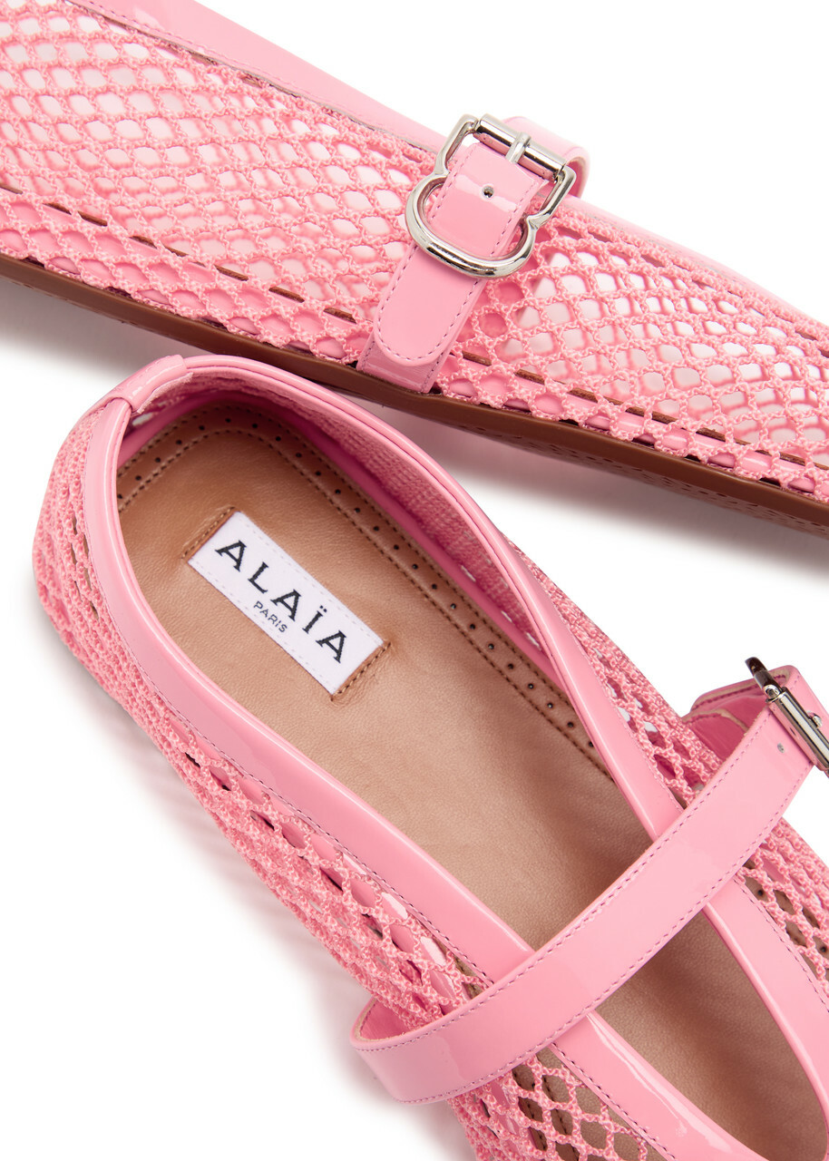 Alaïa Mesh Ballet Flats Pink ALAÏA
