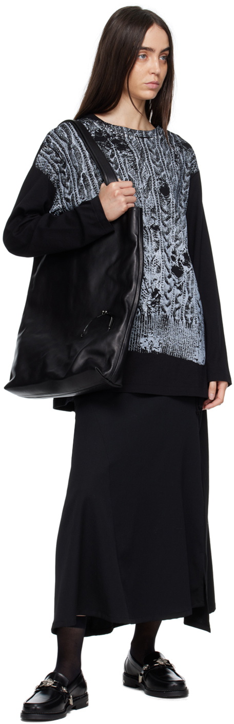 Yohji Yamamoto Black Large Clasp Tote Yohji Yamamoto