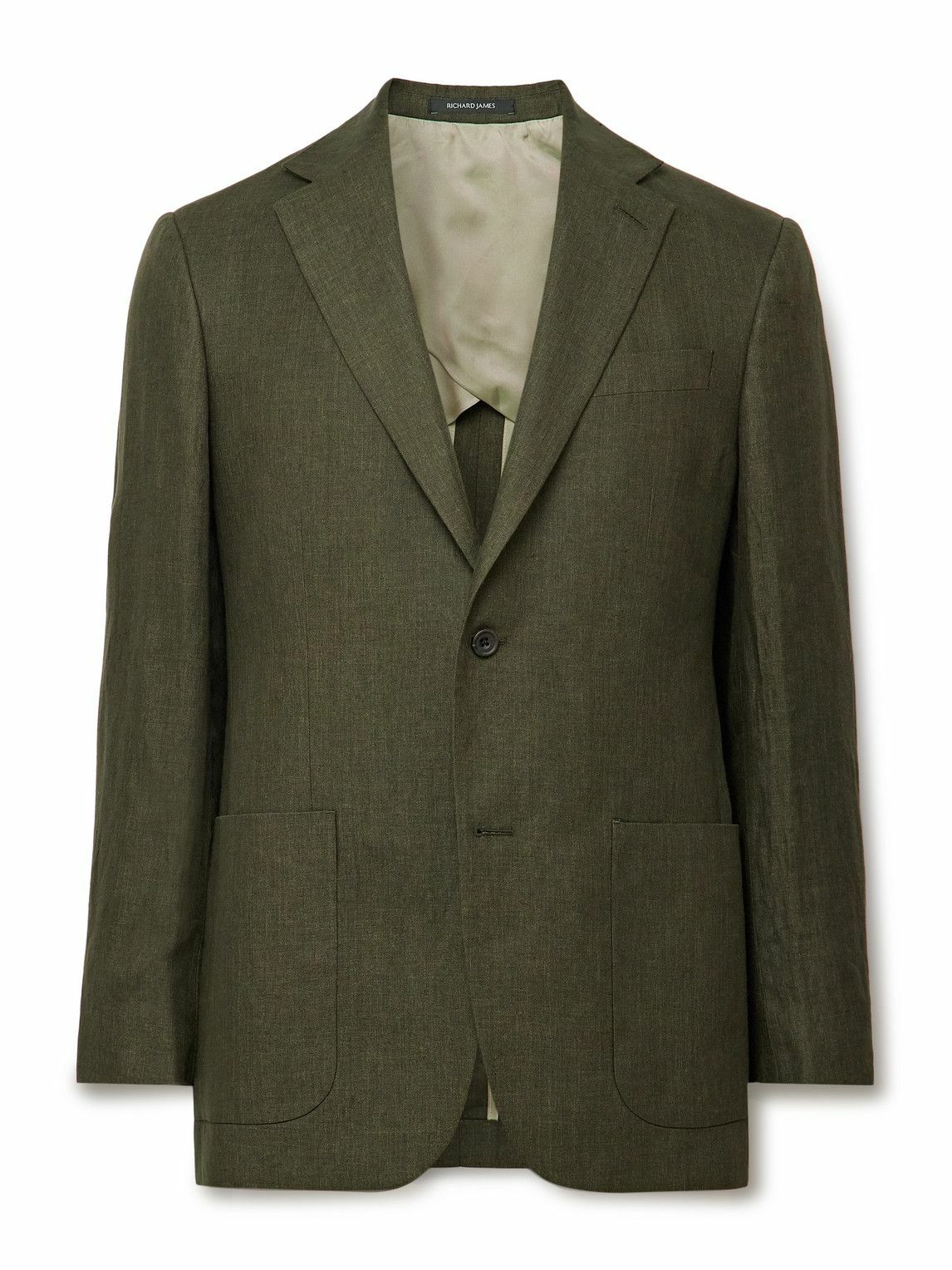 Richard James - Chapman Unstructured Slim-Fit Linen Suit Jacket - Green ...