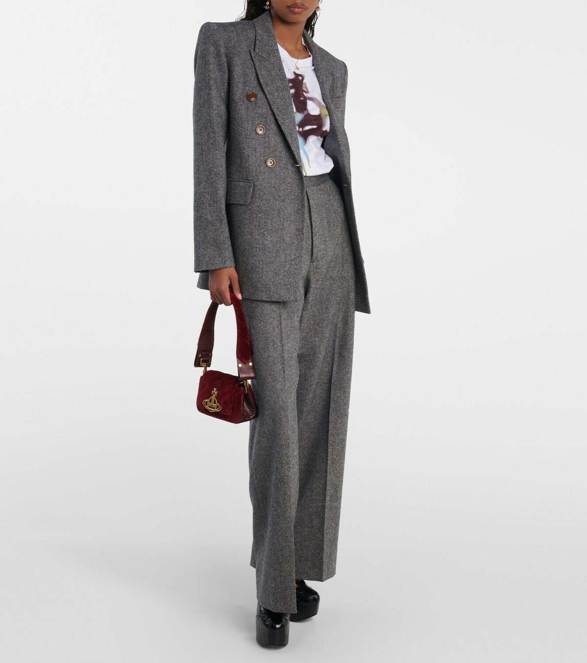 Vivienne Westwood Hazel Small velvet shoulder bag Vivienne Westwood