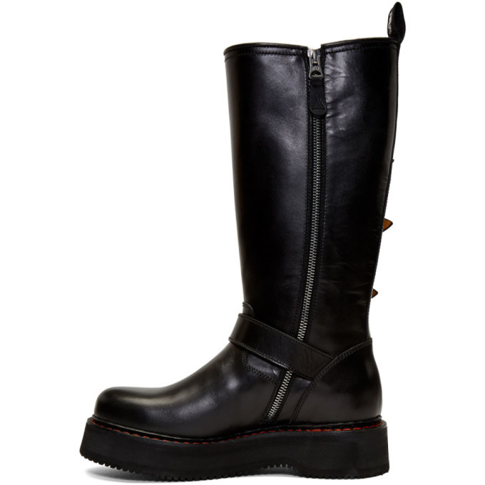 R13 Black High Moto Boots R13