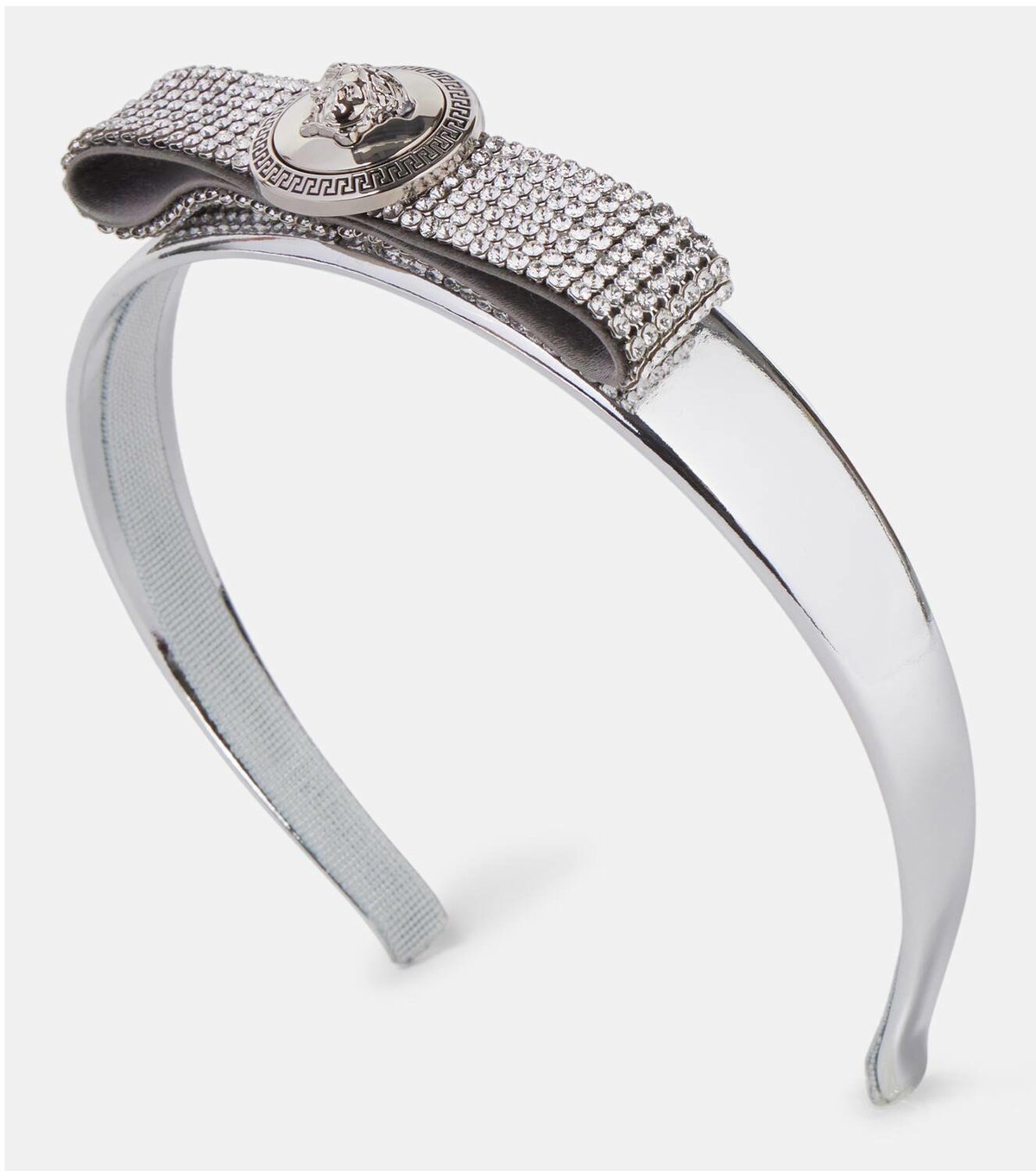 Versace Biggie Medusa metallic leather headband Versace