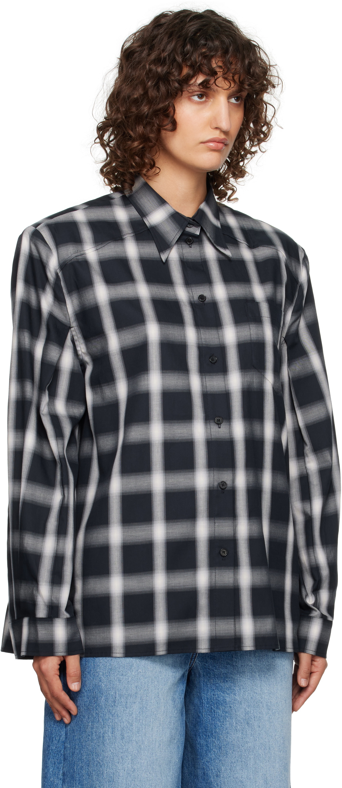 Pushbutton Black Cape Style Shirt Pushbutton