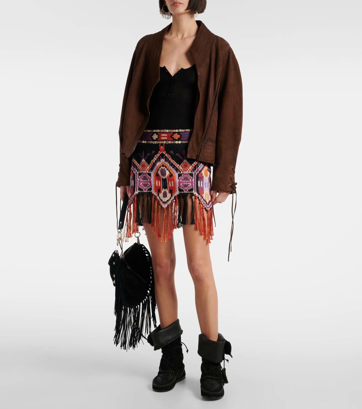 Isabel Marant Yolana sequined fringed miniskirt Isabel Marant