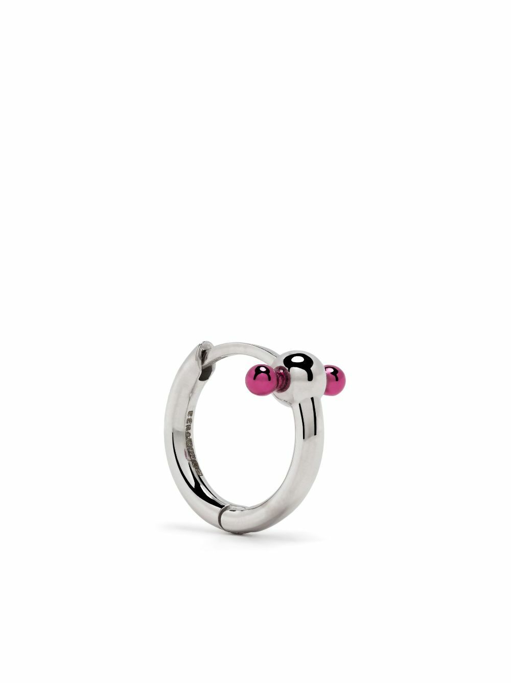 EÉRA 18K White Gold Pink Bar Mini Single Hoop Earring EÉRA