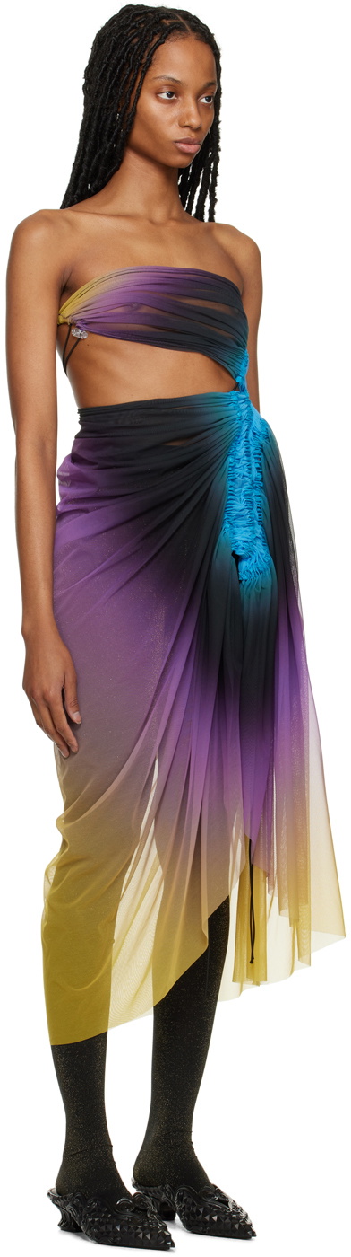 FAL-ASH Black & Purple Signature Midi Dress FAL-ASH