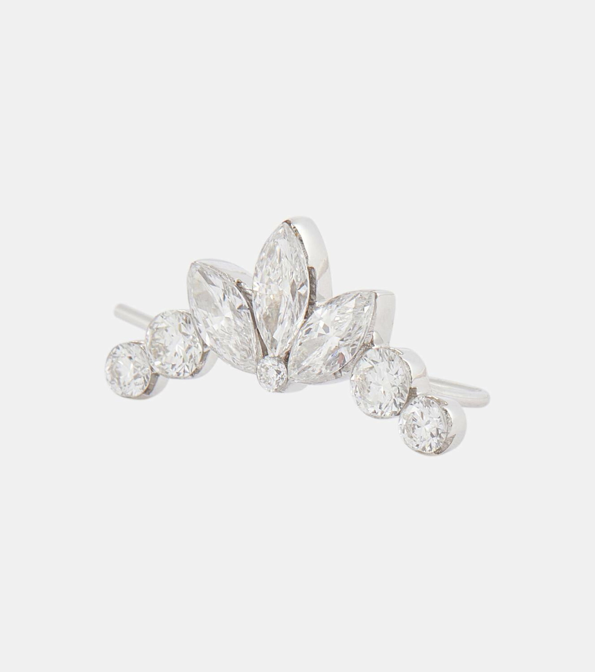 Maria Tash Invisible Diamond Lotus 18kt white gold ear crawler with ...