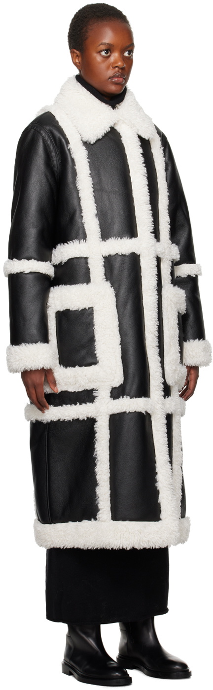 Stand Studio Black Patrice Faux-Leather Coat Stand Studio