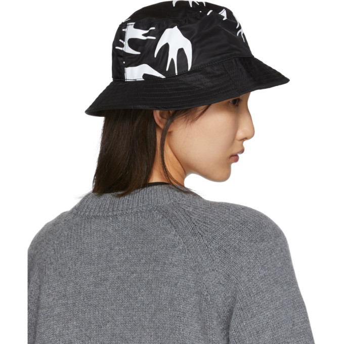 McQ Alexander McQueen Black Swallow Bucket Hat McQ Alexander McQueen