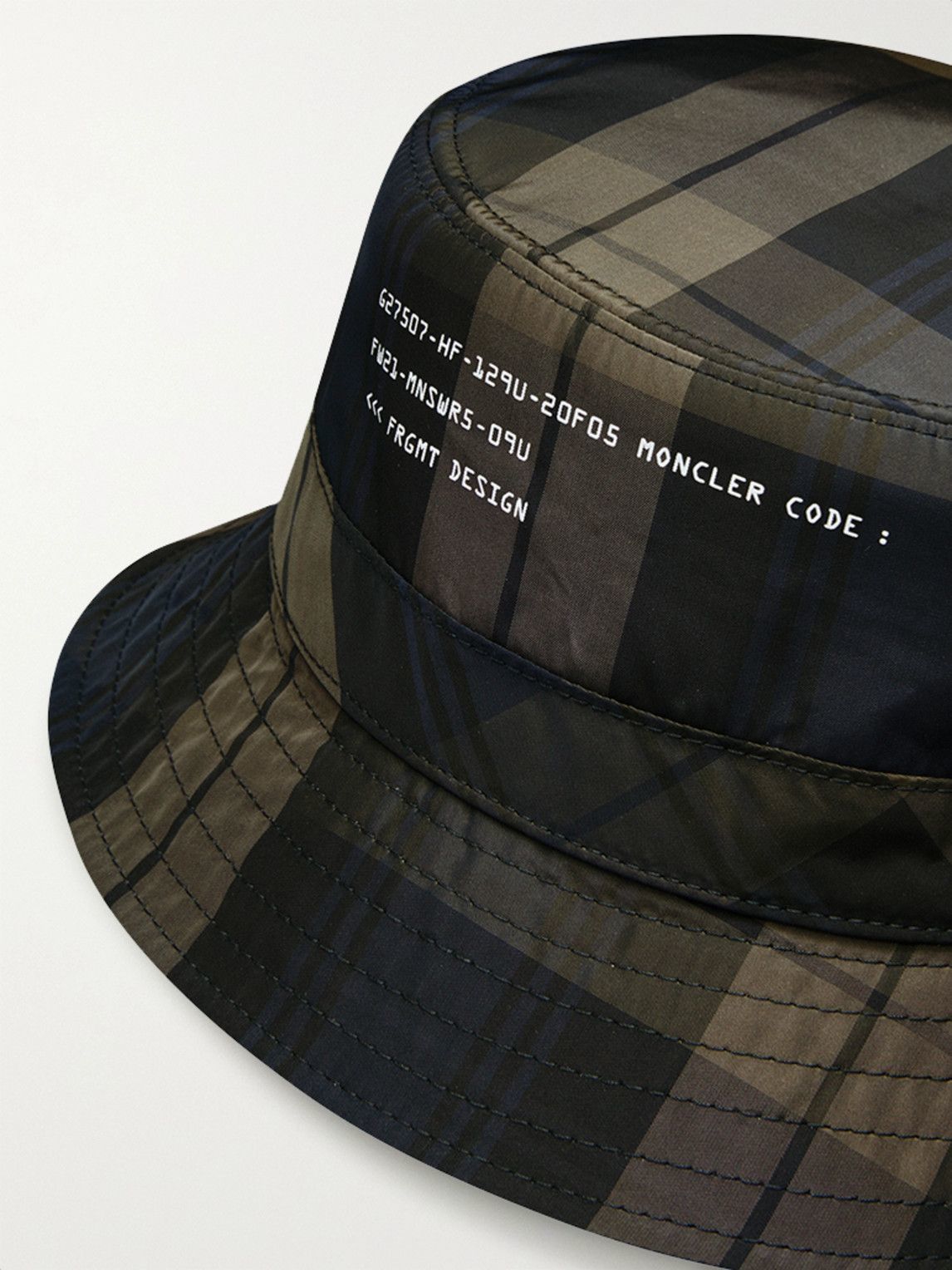 Moncler Genius - Fragment Printed Checked Nylon Bucket Hat - Blue ...