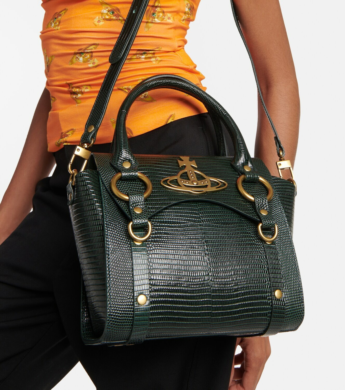 Vivienne Westwood Betty Small lizard-effect leather tote bag Vivienne Westwood