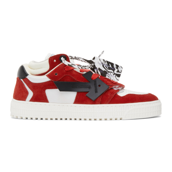 Off-White Red and White Off Court Low Sneakers Off-White
