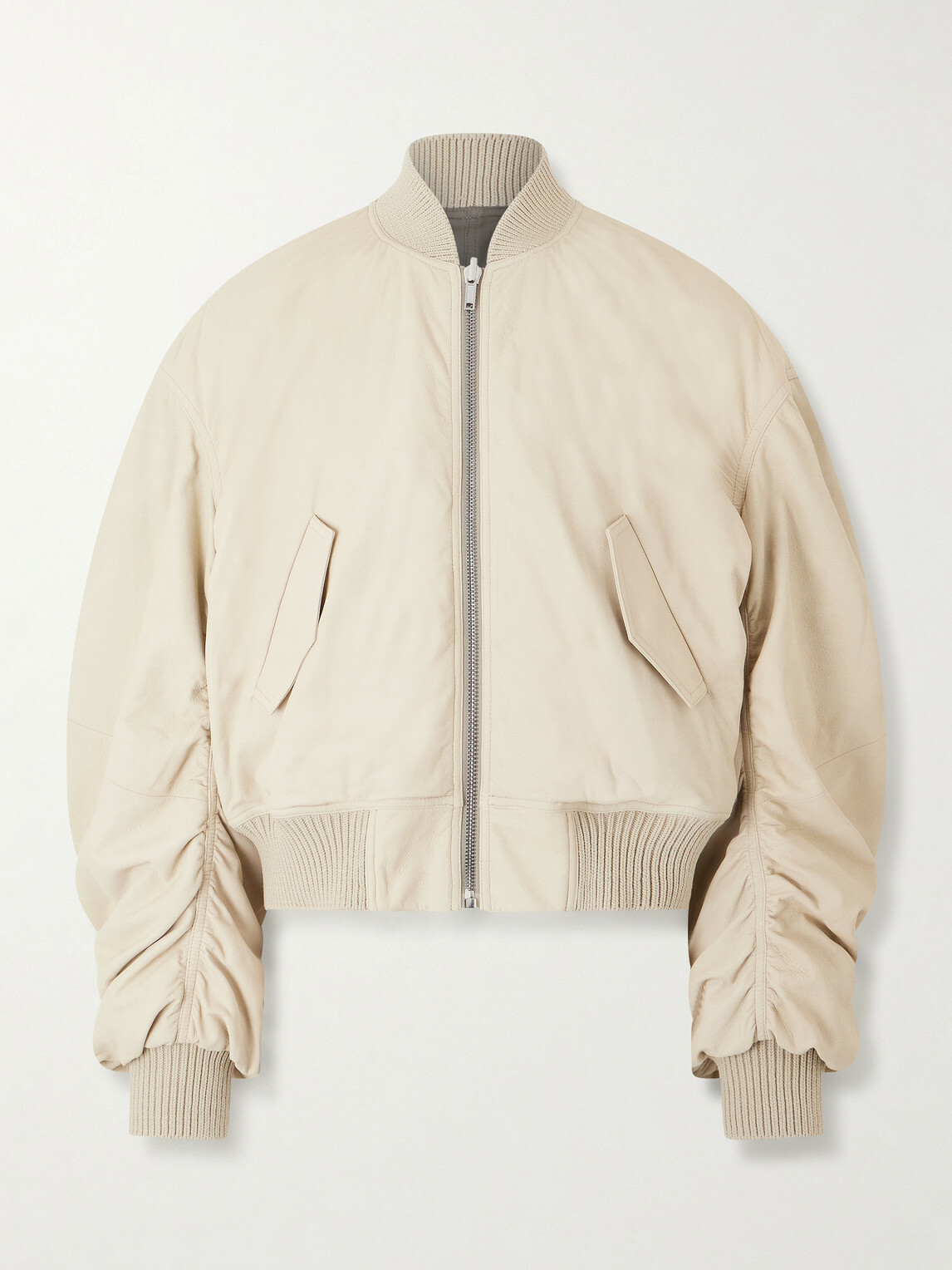 Rick Owens - Secchia Leather Bomber Jacket - Neutrals Rick Owens