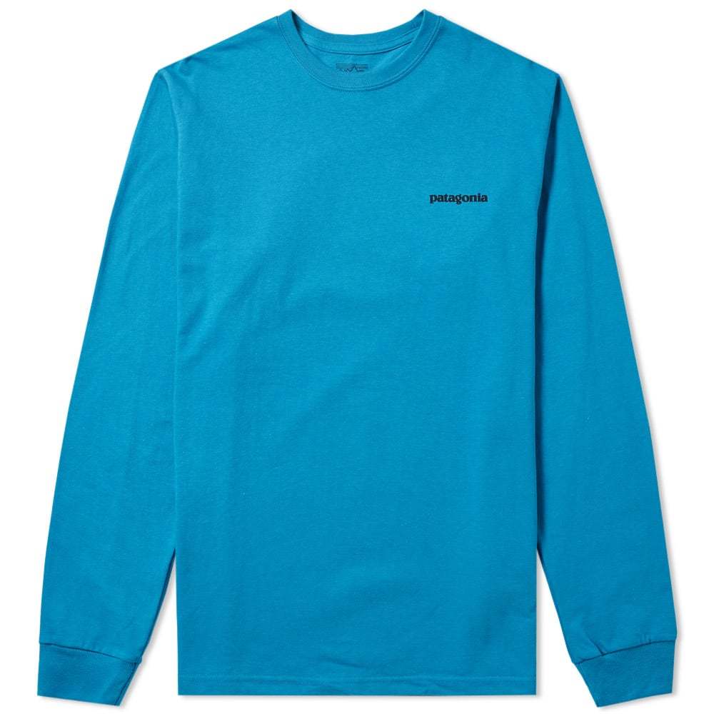Patagonia Long Sleeve P-6 Logo Tee Blue Patagonia