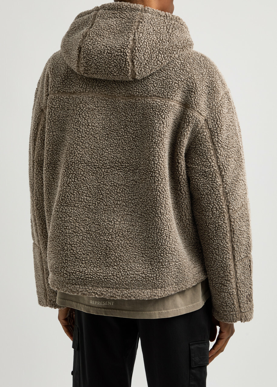Represent Hooded Fleece Jacket Brown Represent