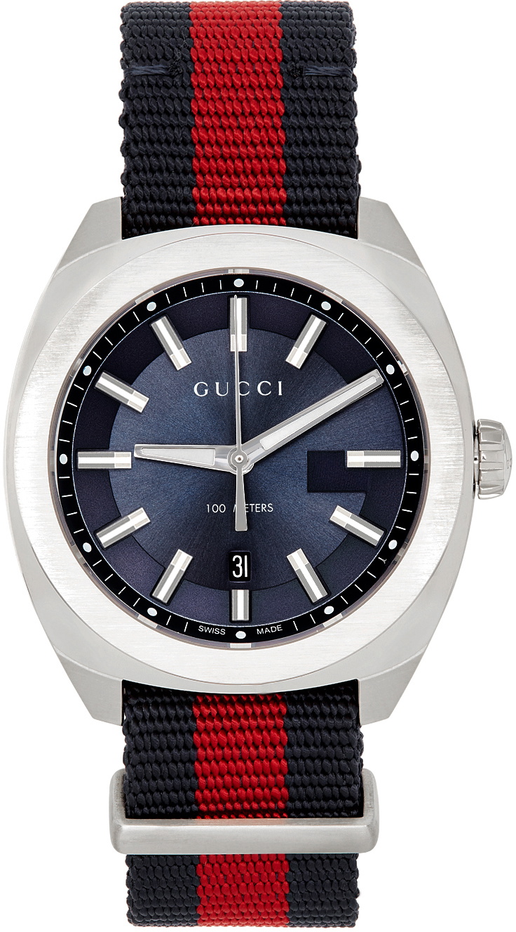 Gucci Silver & Blue GG2570 Watch Gucci