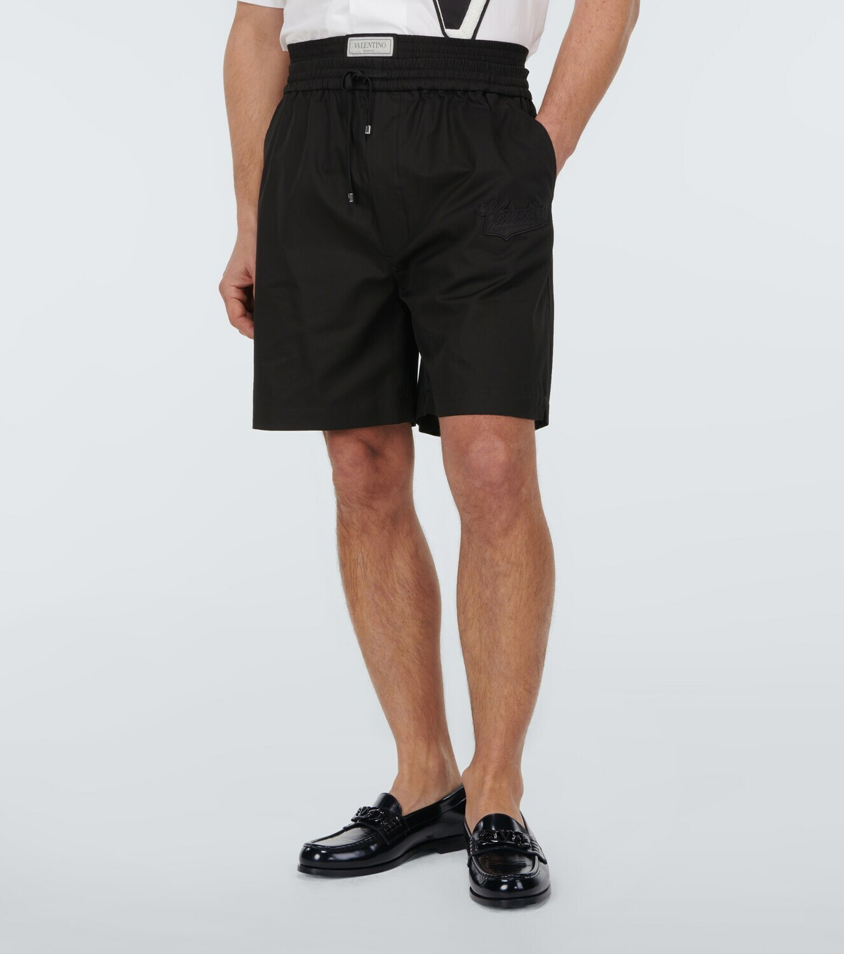 Valentino Logo cotton twill shorts Valentino