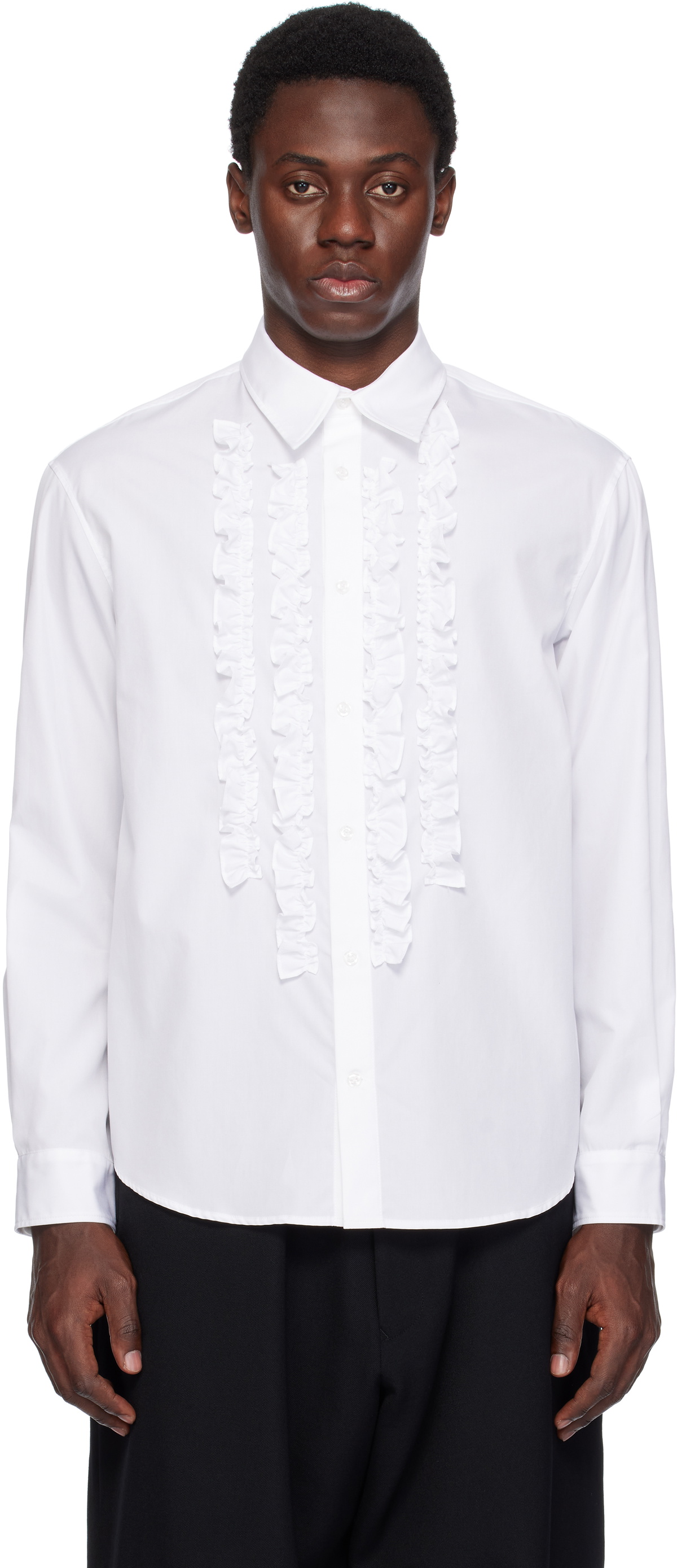 Simone Rocha White Ruffle Bib Prom Shirt Simone Rocha