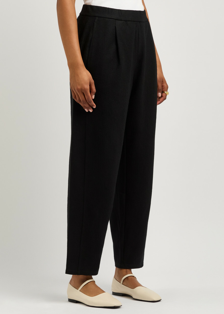 Eileen Fisher Barrel-leg Wool Trousers Black EILEEN FISHER