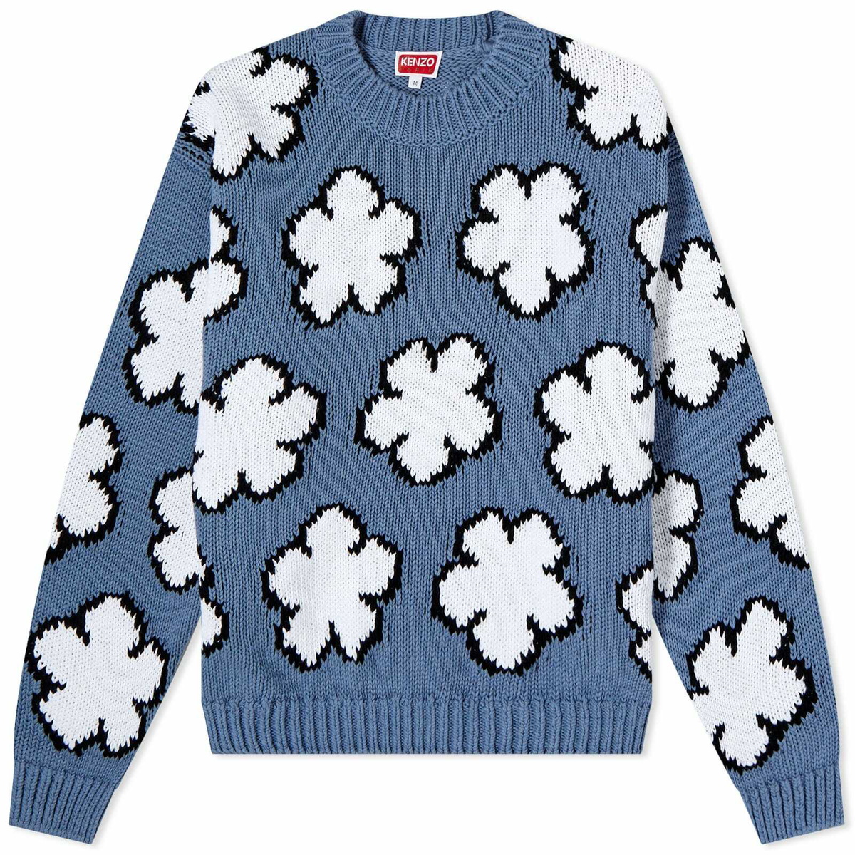Kenzo Women's Allover Boke Flower Jumper in Cyan Kenzo