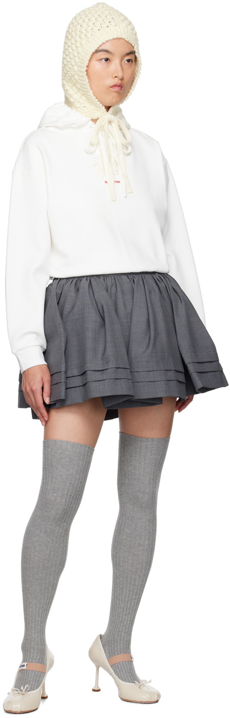 SHUSHU/TONG White Embroidered-Logo Hoodie Shushu/Tong