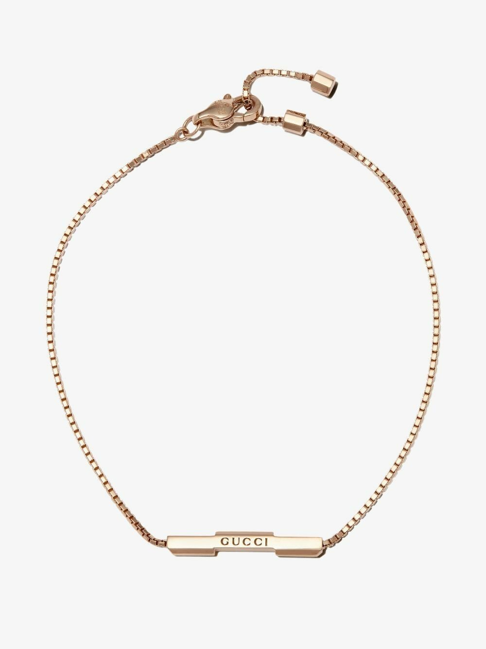 Gucci 18kt Yellow Gold Link To Love Logo Bar Bracelet Gucci