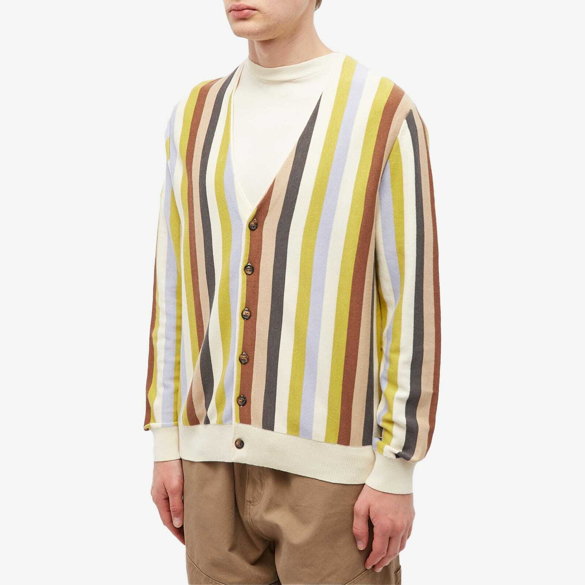 Checks Downtown Men's Stripe Cardigan in Multi Checks Downtown